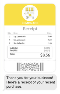 Mobile Receipts Technology with Text Messaging